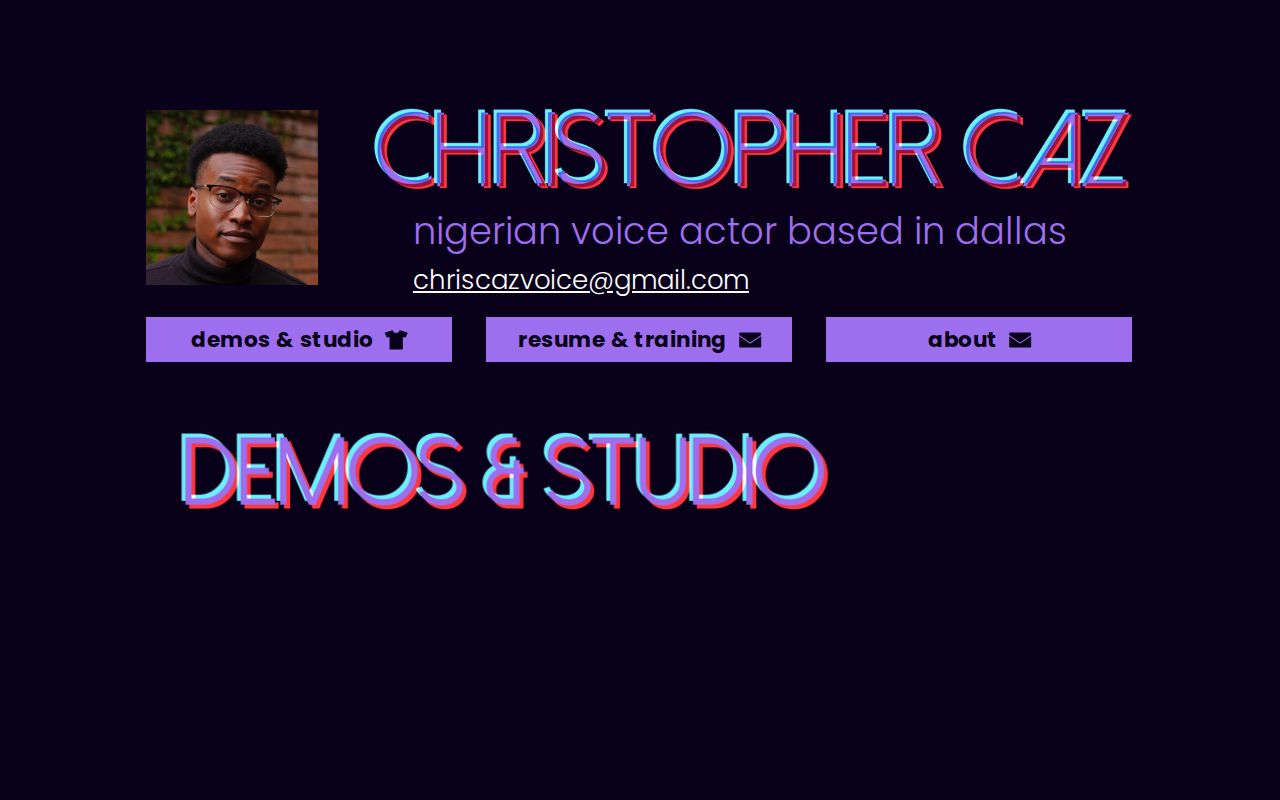 Christopher Caz | Nigerian Voice Actor in Dallas, Texas
